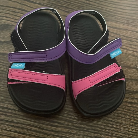 Native | Shoes | Native Girls Charley Pink Purple Sandals Size 6 | Poshmark